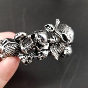 Unbranded | Accessories | Skull Bangle Cuff Bracelet Stainless Steel 75 ...